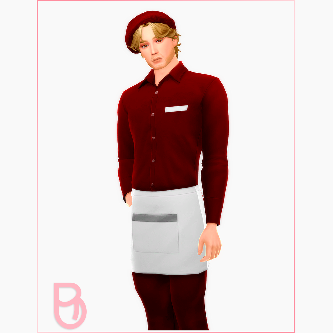 Man Chef Uniform - Long Sleeves - Version 1 - The Sims 4 Create a Sim ...