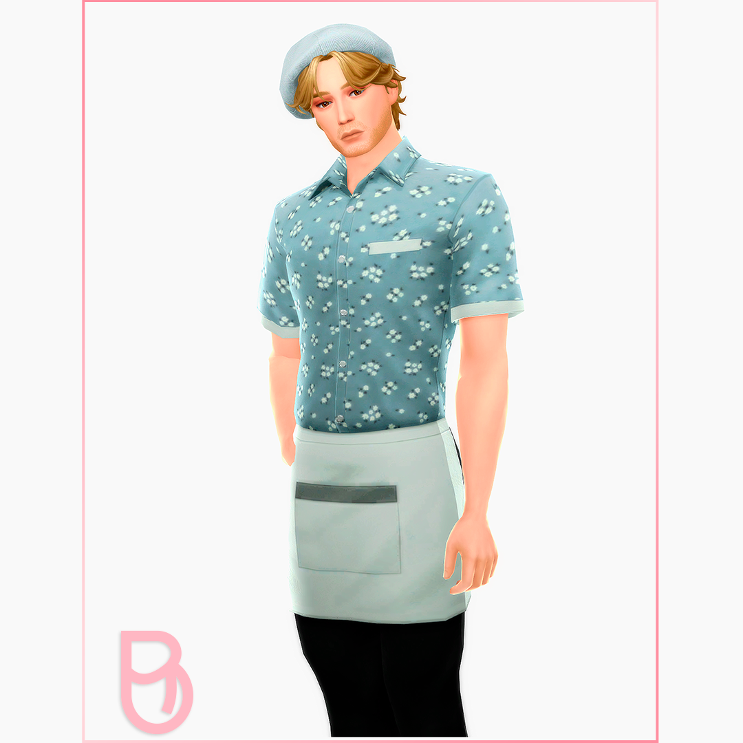 Man Chef Uniform - Short Sleeves - Version 4 - The Sims 4 Create a Sim ...