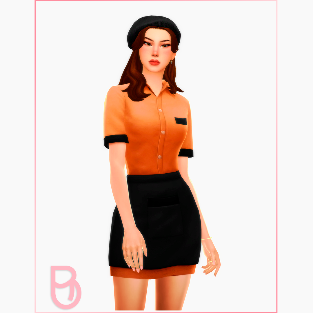Woman Chef Uniform - Short Sleeves - Version 1 - The Sims 4 Create a ...