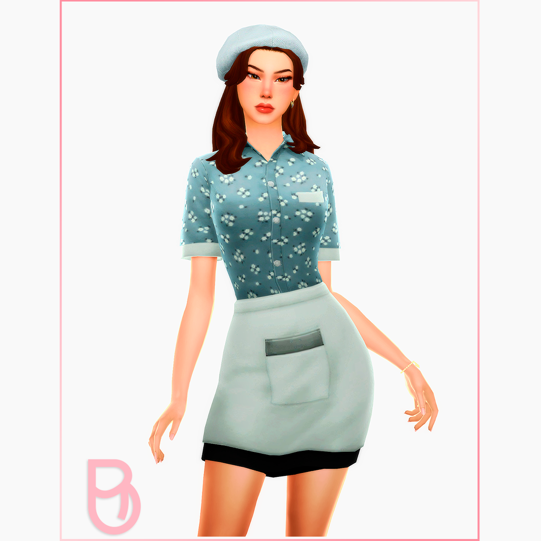 Woman Chef Uniform - Short Sleeves - Version 4 - The Sims 4 Create a ...