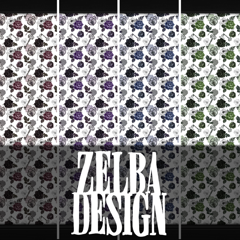 Gothic Floral Wallpaper - Zelba Design - The Sims 4 Build / Buy ...