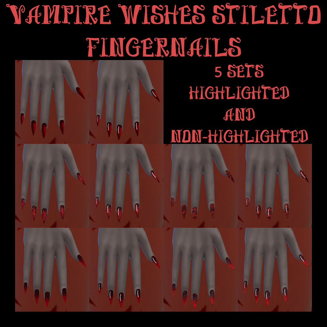 Vampire Wishes Fingernails - Stilettos - The Sims 4 Create a Sim ...