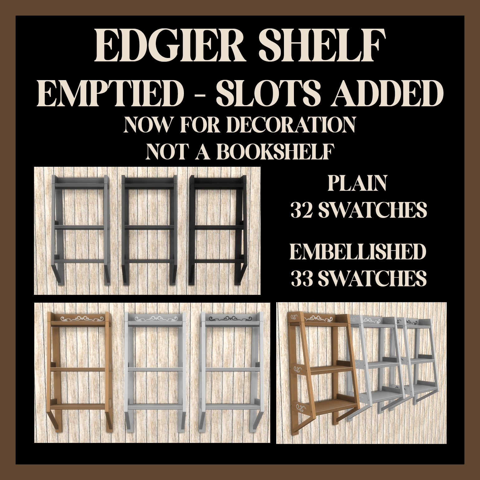 Edgier Shelf - Emptied with Slots Added and Recoloured - Build / Buy ...