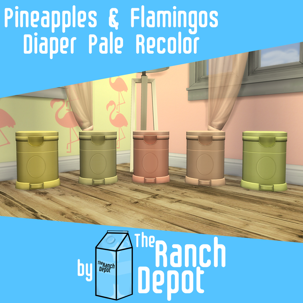 Diaper Pale Recolor | Pineapples & Flamingos Nursery Set - The Sims 4 ...