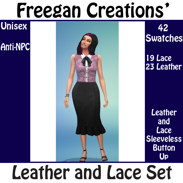 Leather And Lace Set Leather And Lace Sleeveless Button Up The Sims