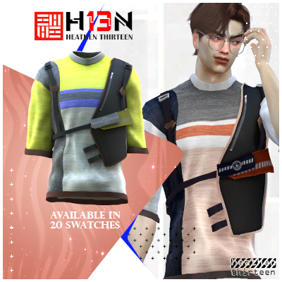 Oversized Two Tone Shirt & Tactical Vest - The Sims 4 Create a Sim ...