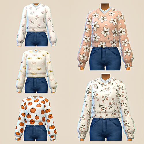 Female Patterned Cool Sweater - The Sims 4 Create a Sim - CurseForge