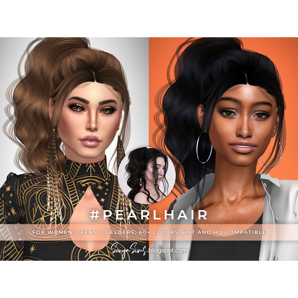 SONYASIMS - PEARL HAIR - The Sims 4 Create a Sim - CurseForge