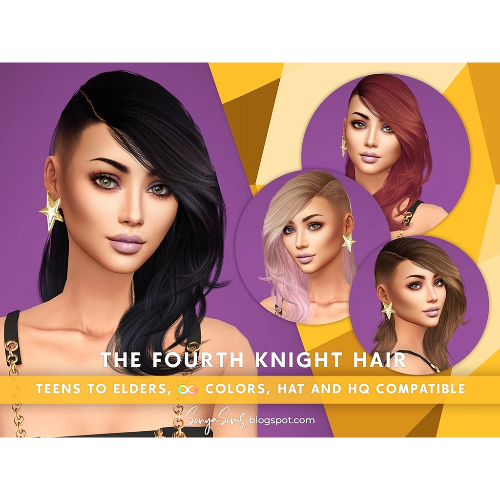 SONYASIMS - THE FOURTH KNIGHT HAIR - The Sims 4 Create a Sim - CurseForge