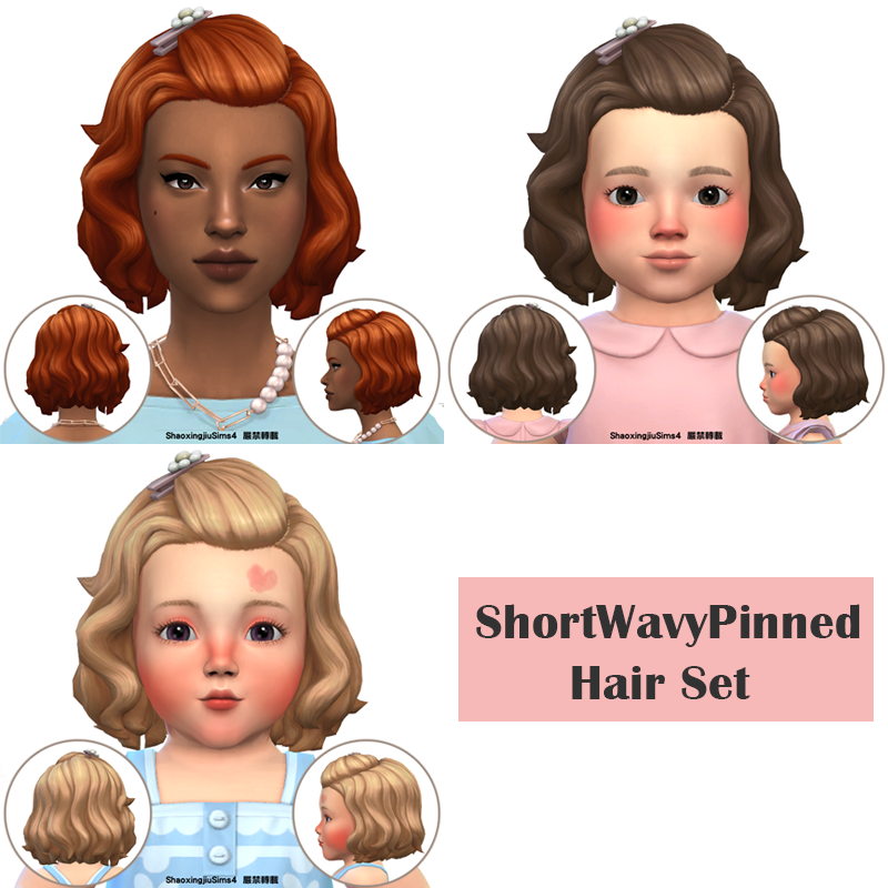 ShortWavyPinned Hair Set - The Sims 4 Create a Sim - CurseForge