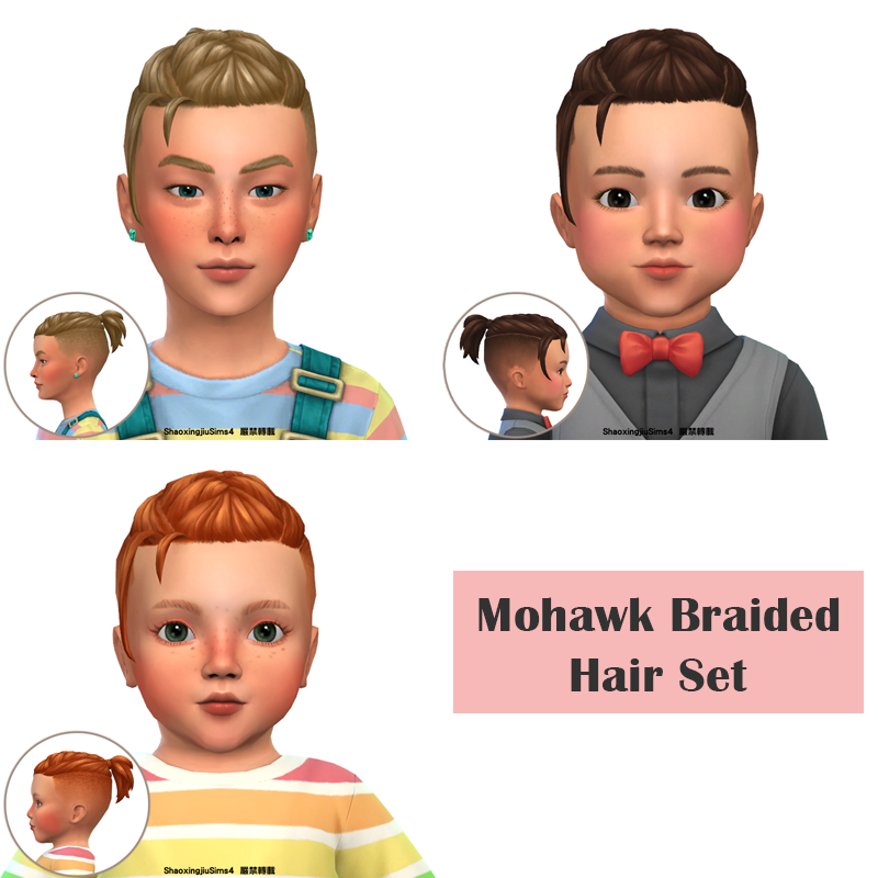 Mohawk Braided Hair Set - The Sims 4 Create a Sim - CurseForge