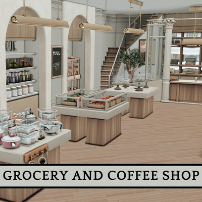 GROCERY'S AND COFFEE SHOP (CC) - The Sims 4 Rooms / Lots - CurseForge