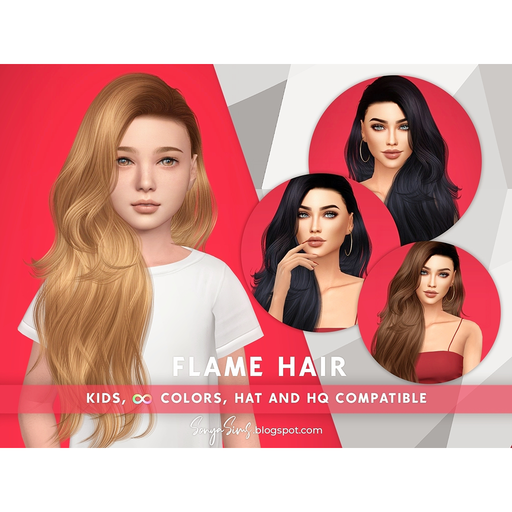 SONYASIMS - FLAME HAIR KIDS - The Sims 4 Create a Sim - CurseForge