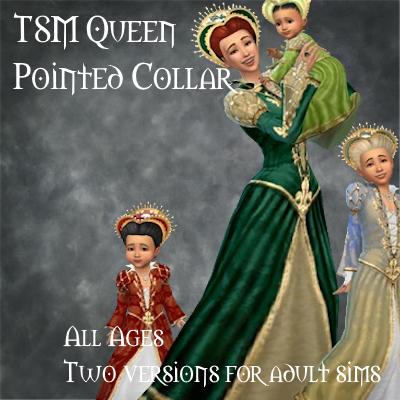 TSM Queen Pointed Collar Dress for All Ages - The Sims 4 Create a Sim ...