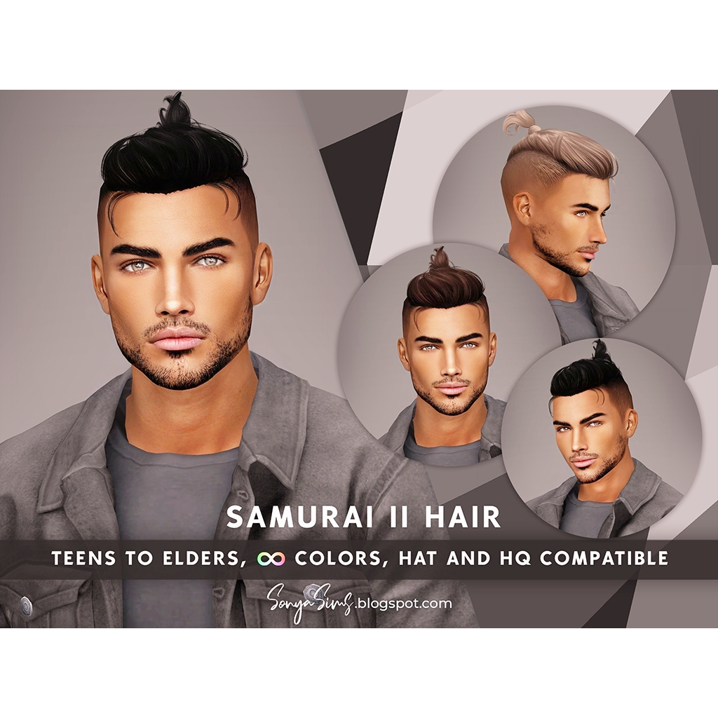 SONYASIMS - SAMURAI HAIR II - The Sims 4 Create a Sim - CurseForge