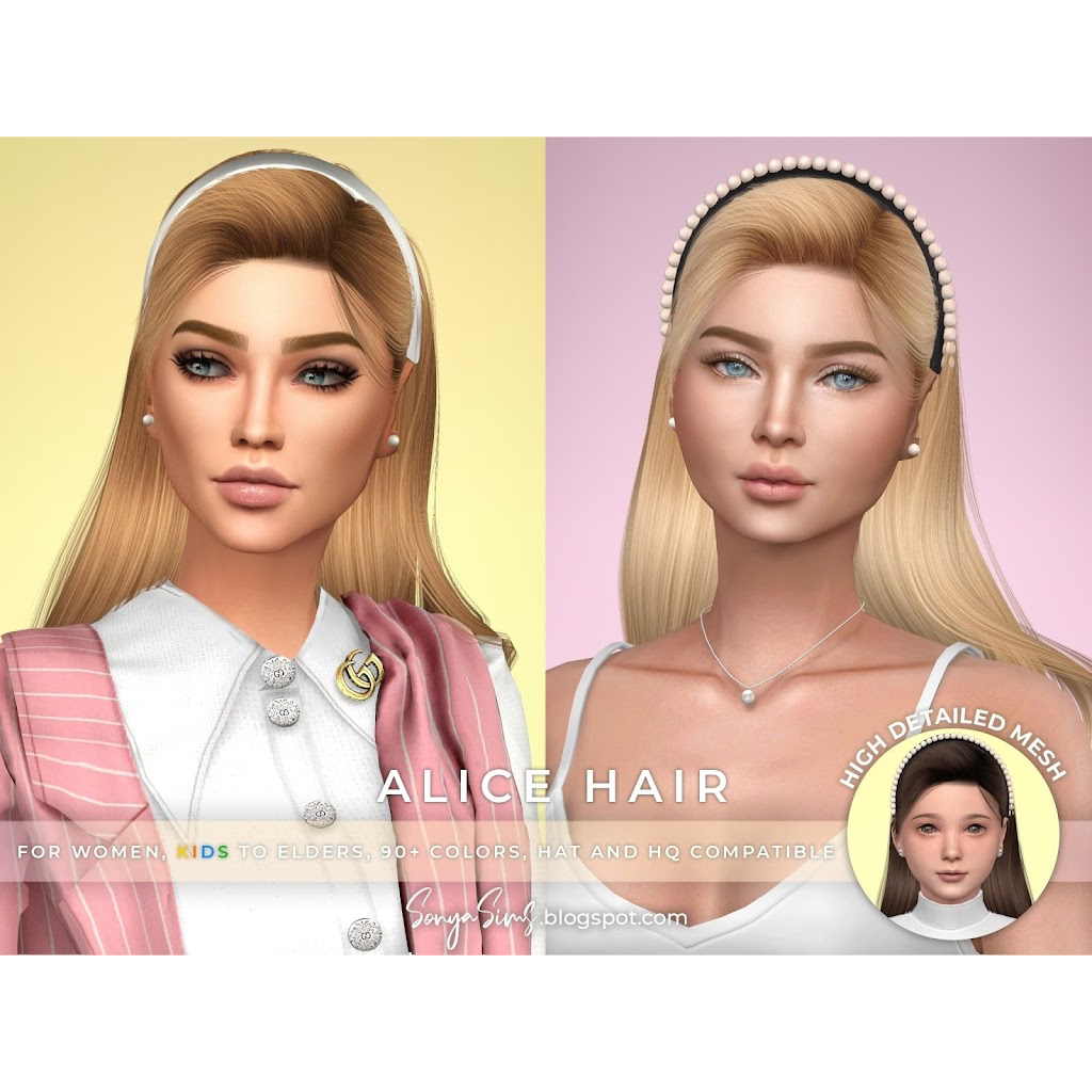 SONYASIMS - ALICE HAIR - The Sims 4 Create a Sim - CurseForge