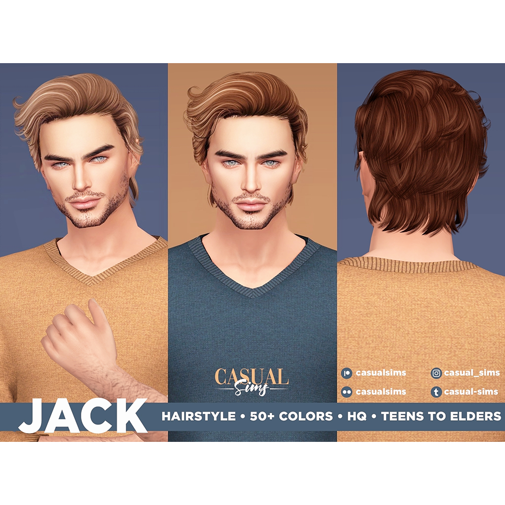 CasualSims - Jack Hairstyle - The Sims 4 Create a Sim - CurseForge