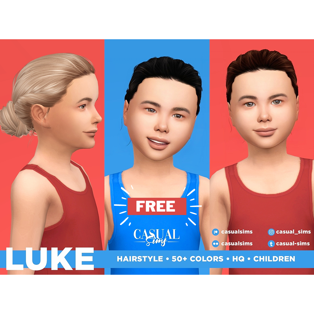CasualSims - Luke Hairstyle Children - The Sims 4 Create a Sim - CurseForge