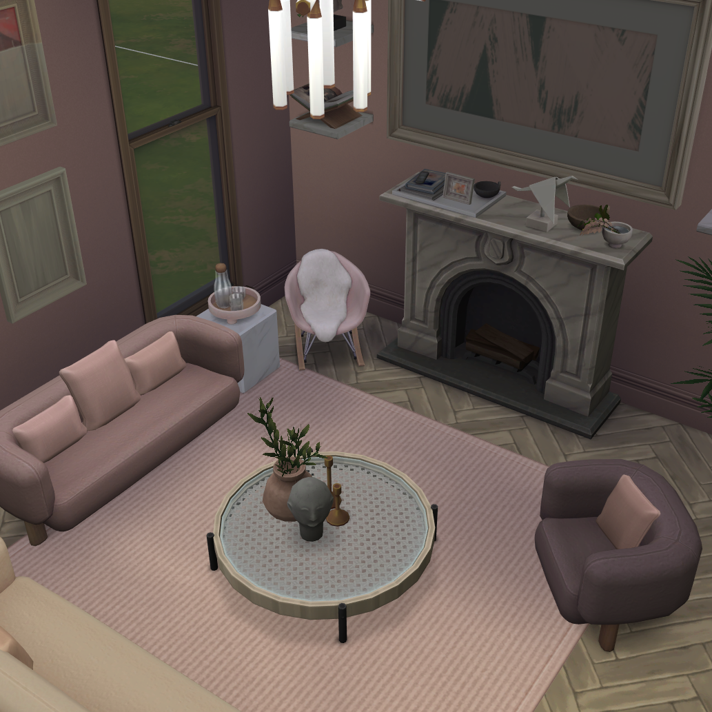 Pink Living Room Sims 4 Cc