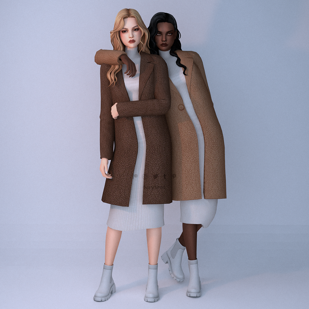 Coat + Dress - Shearling Collection - Screenshots - The Sims 4 Create a ...