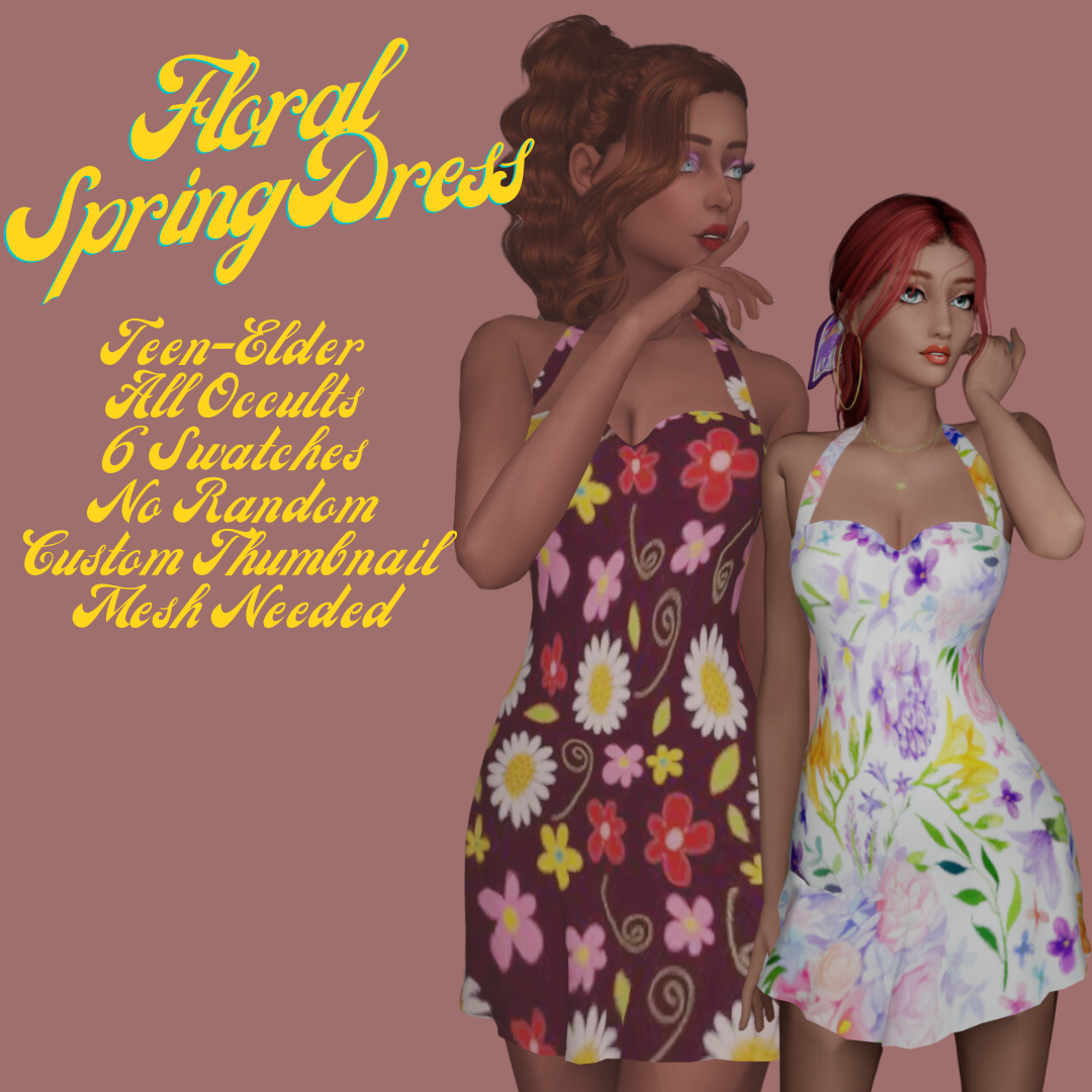 Floral Spring Dress - The Sims 4 Create a Sim - CurseForge