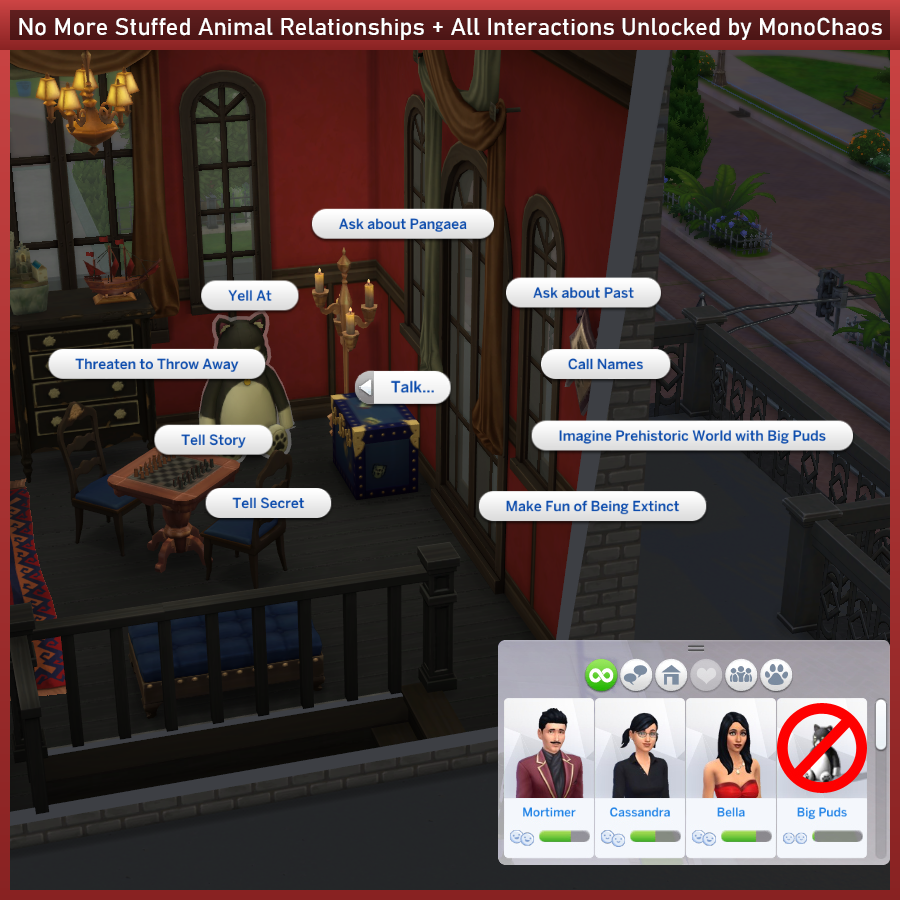 No Stuffed Animal Relationship - The Sims 4 Mods - CurseForge
