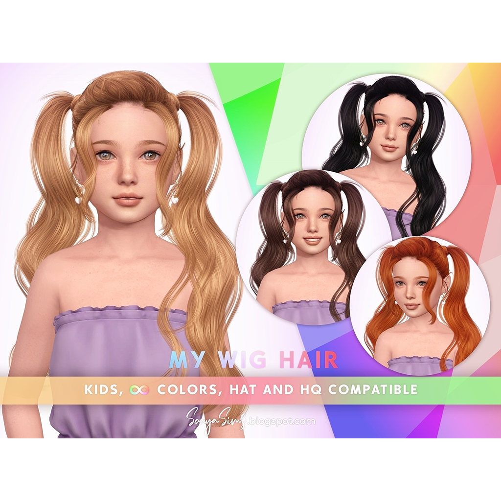 SONYASIMS - MY WIG HAIR KIDS - The Sims 4 Create a Sim - CurseForge