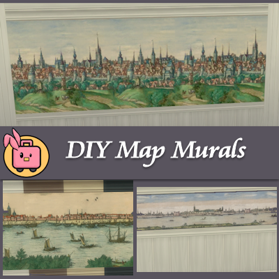 DIY Map Murals - Build / Buy - The Sims 4