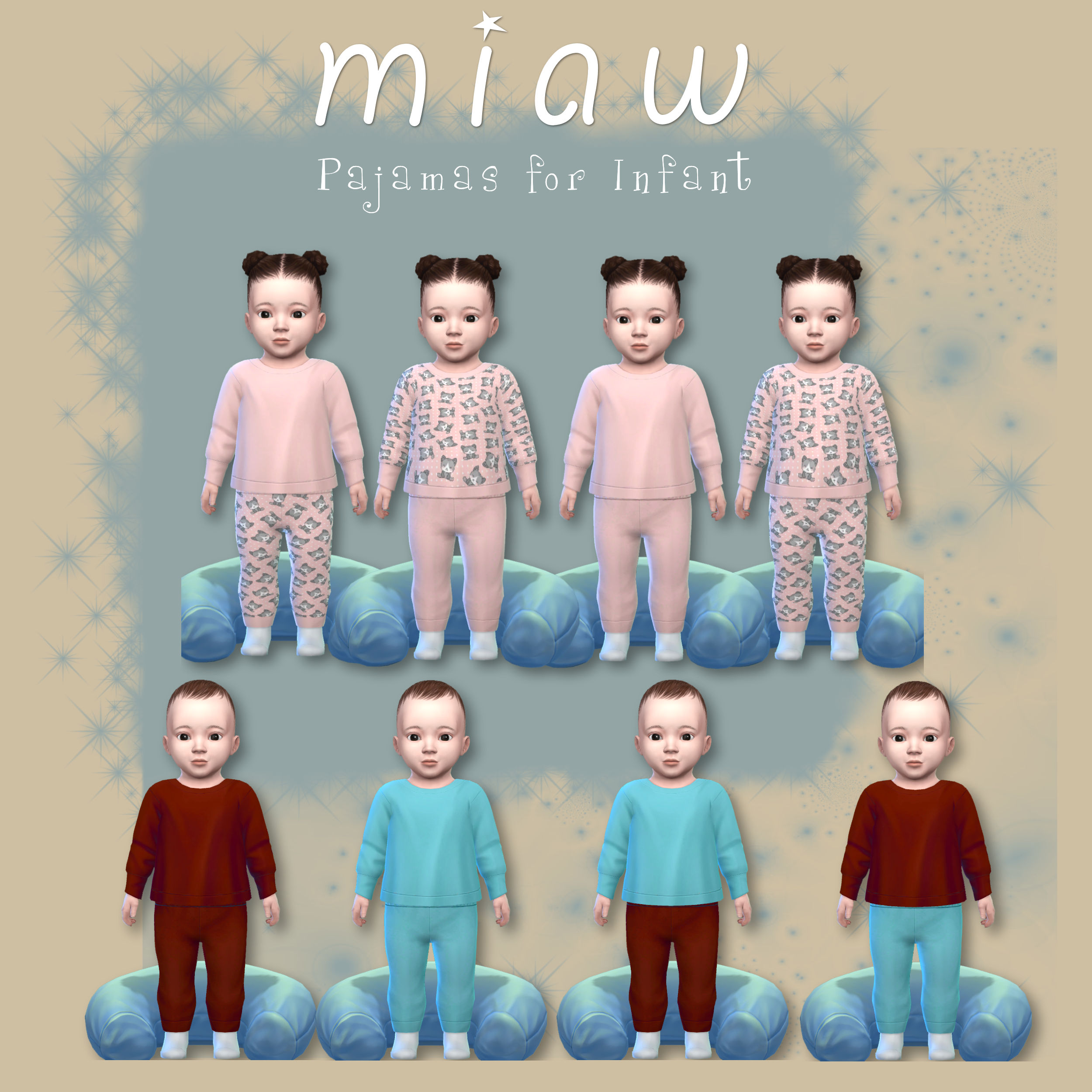 Miaw infant pajamas - The Sims 4 Create a Sim - CurseForge