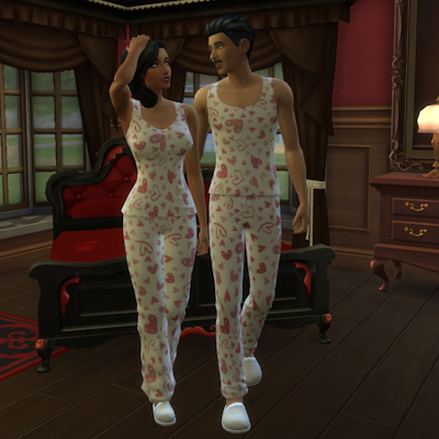 Valentines Day Matching PJ Set - Files - The Sims 4 Create a Sim ...