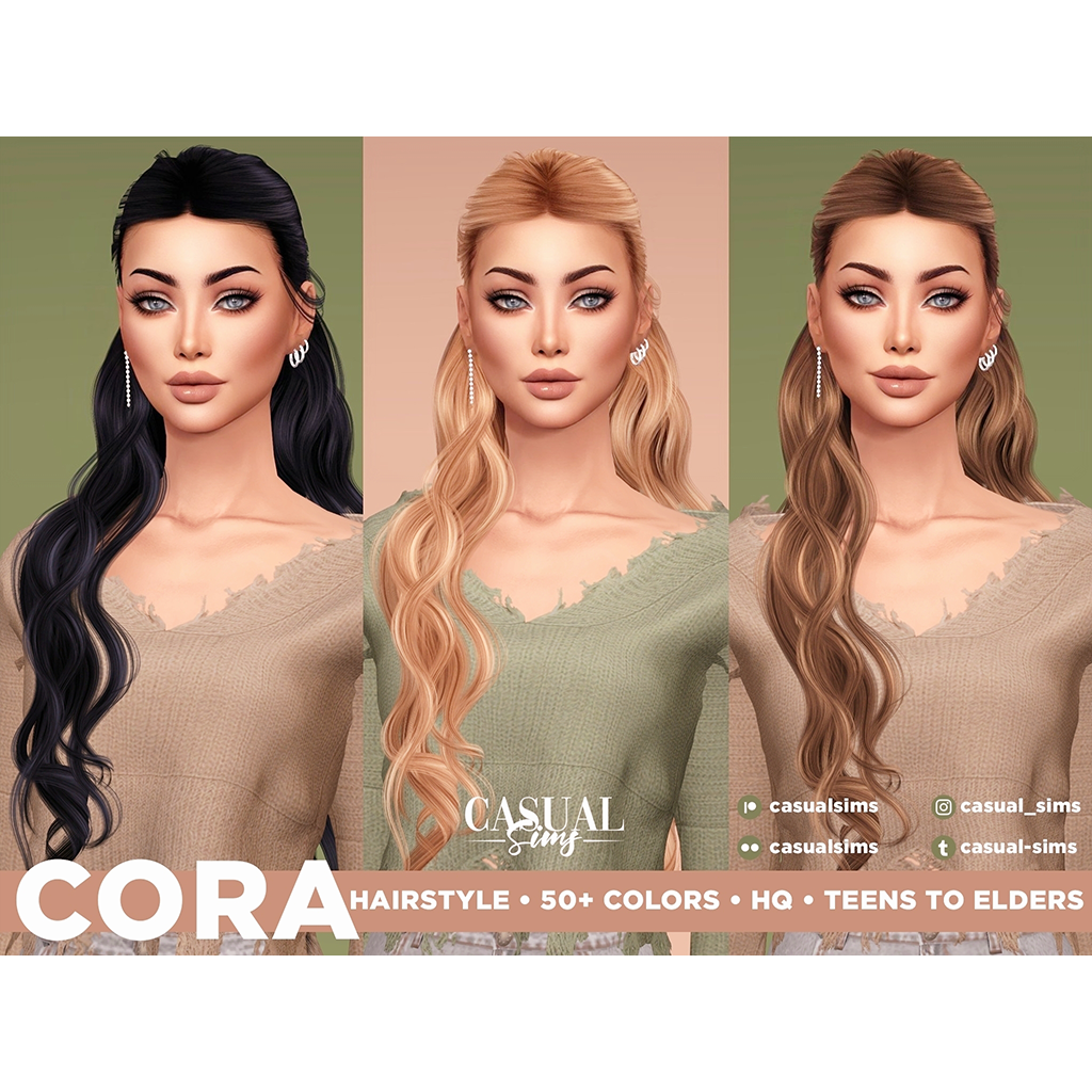 CasualSims - Cora Hairstyle - The Sims 4 Create a Sim - CurseForge