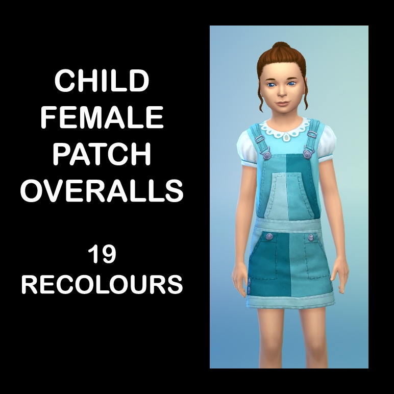 Patch Overalls Dress - Child Female - 19 Recolours - The Sims 4 Create ...