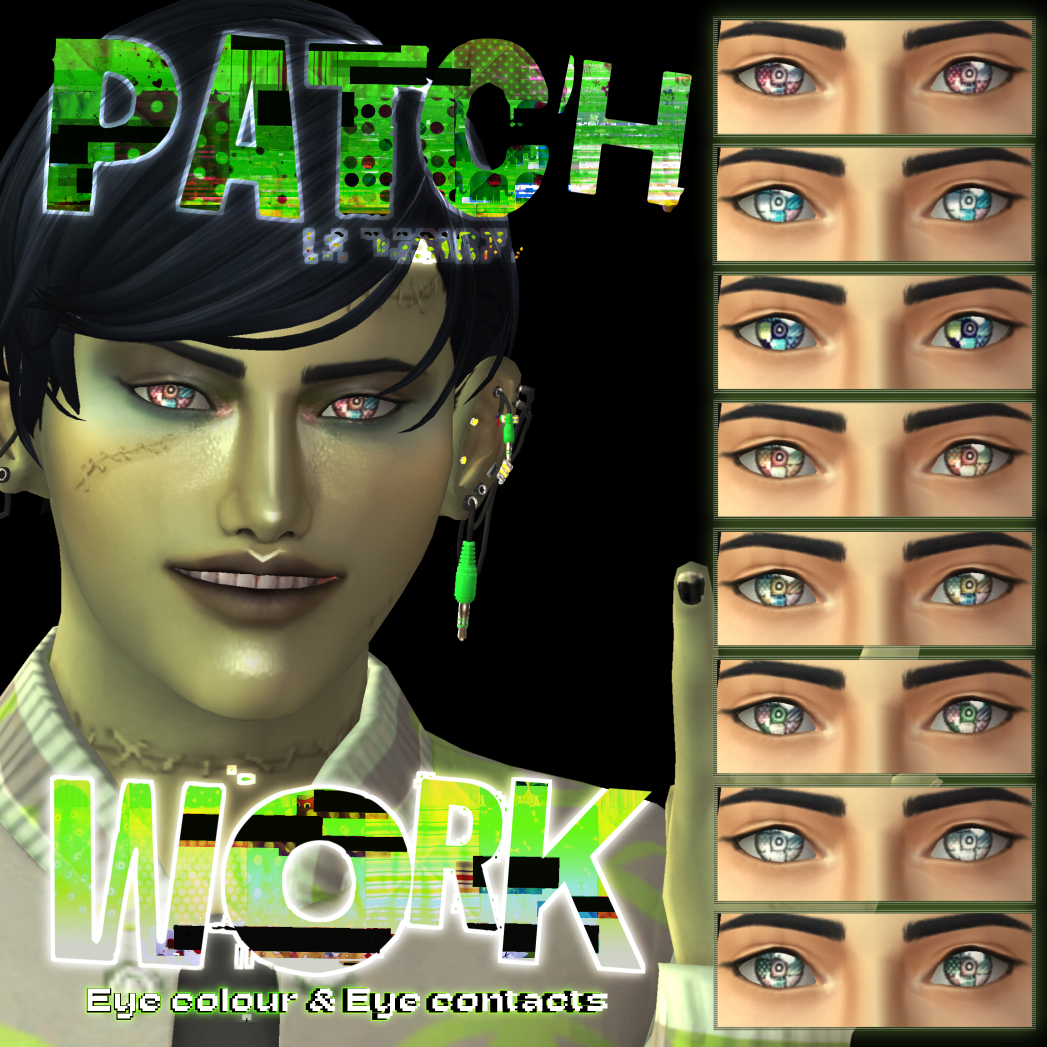PATCHWORK [ set of eyecolour + eye contacts ] - The Sims 4 Create a Sim ...