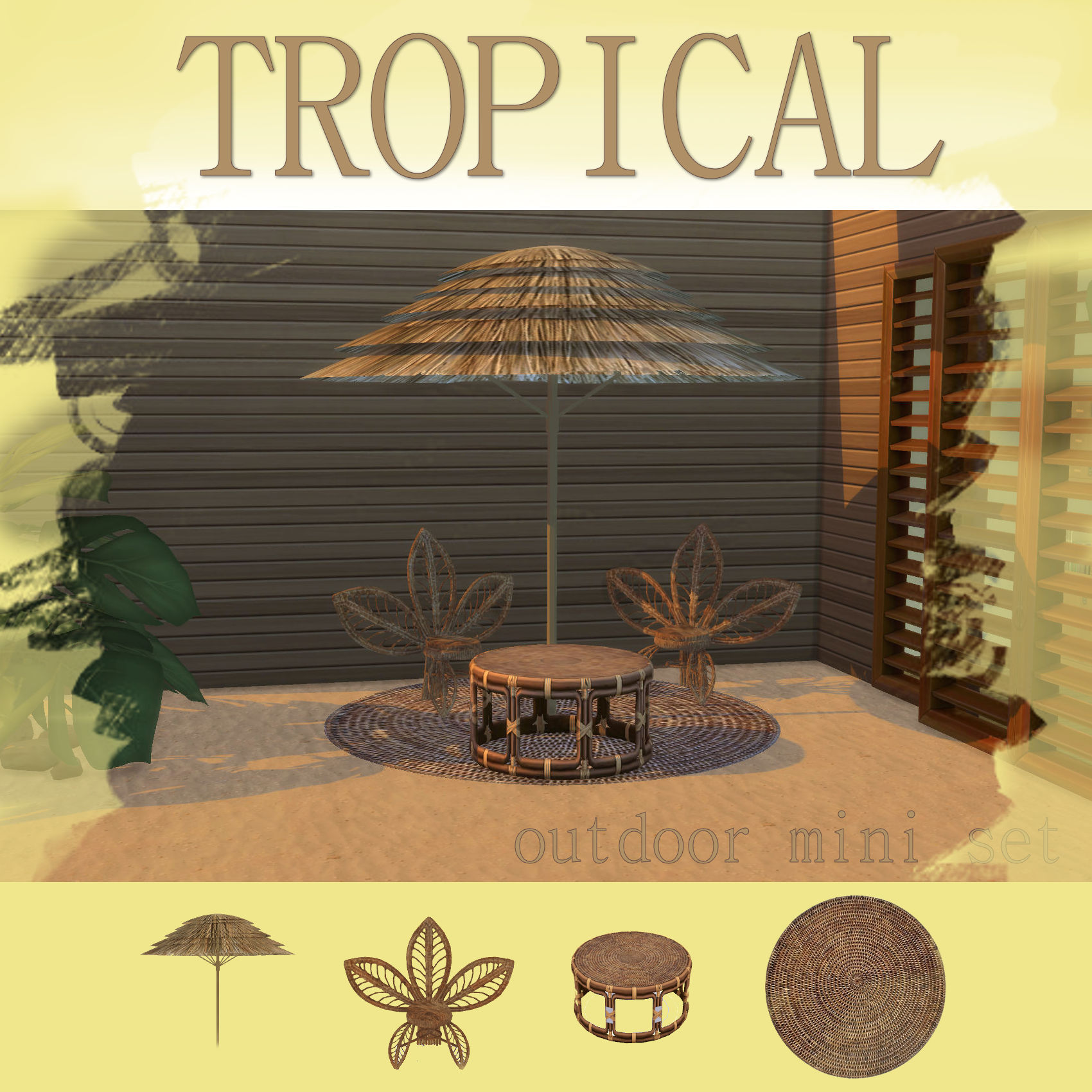 Tropical mini outdoor set - The Sims 4 Build / Buy - CurseForge