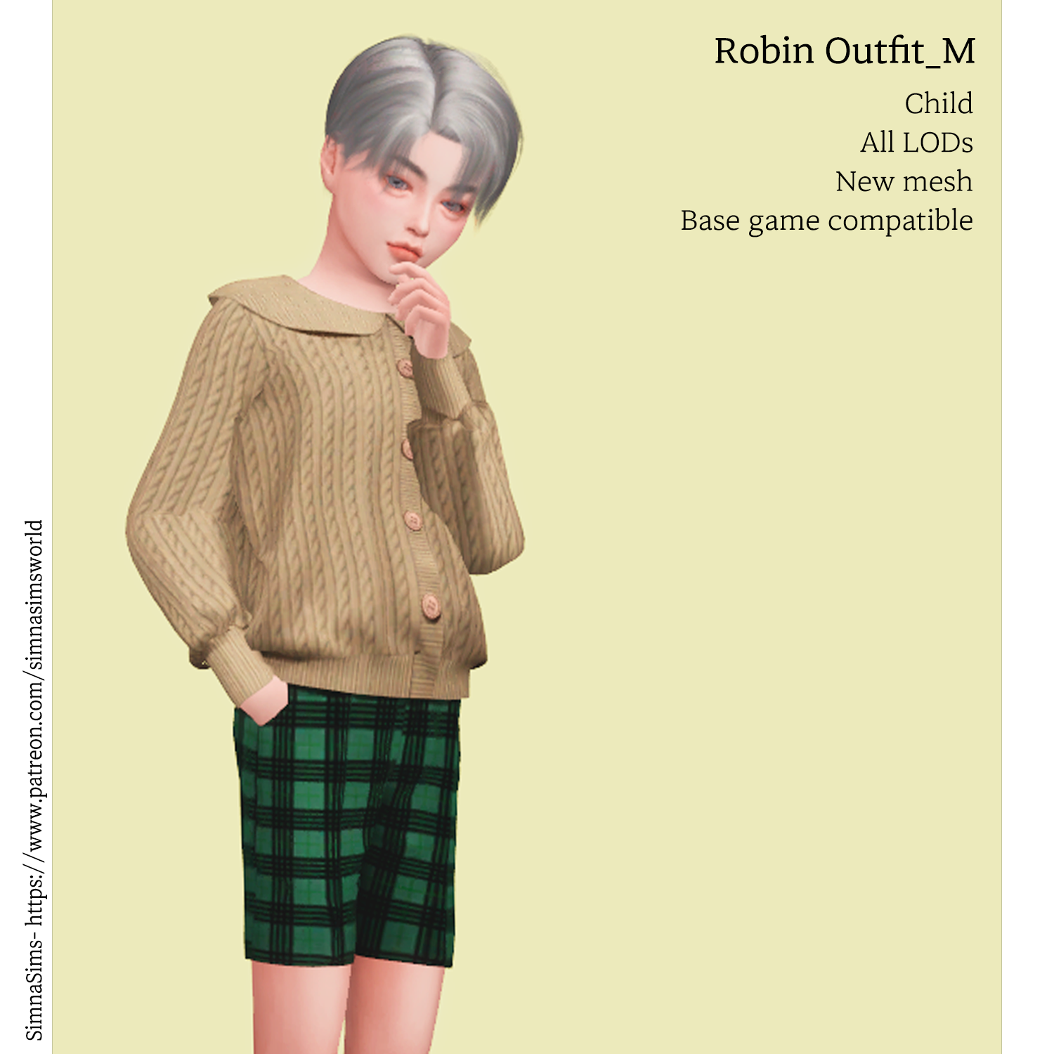 Download [Simna] Robin Outfit_M - The Sims 4 Mods - CurseForge