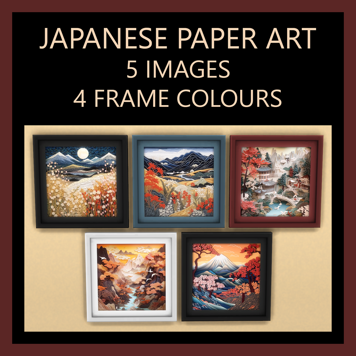 Japanese Paper Art - Paintings - Build / Buy - The Sims 4