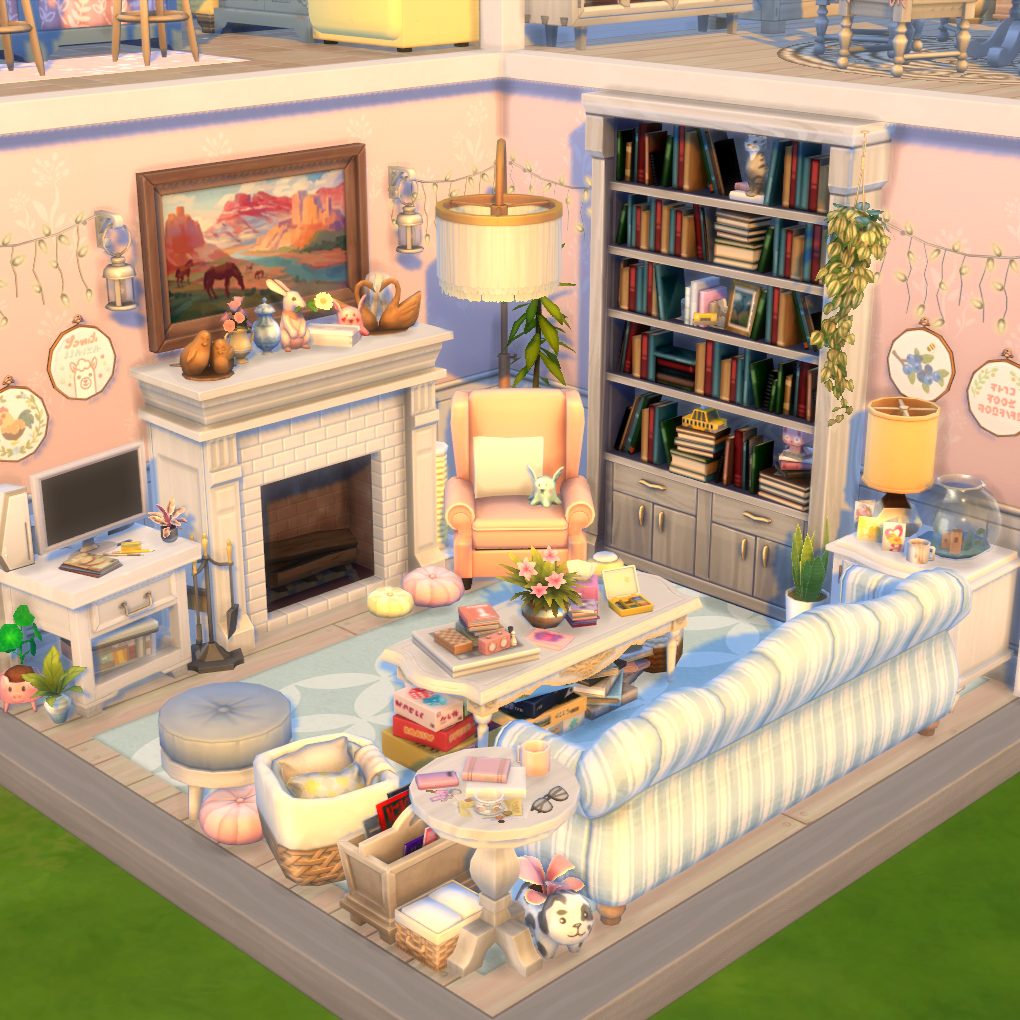 Pink & Blue Living Room - The Sims 4 Rooms / Lots - CurseForge