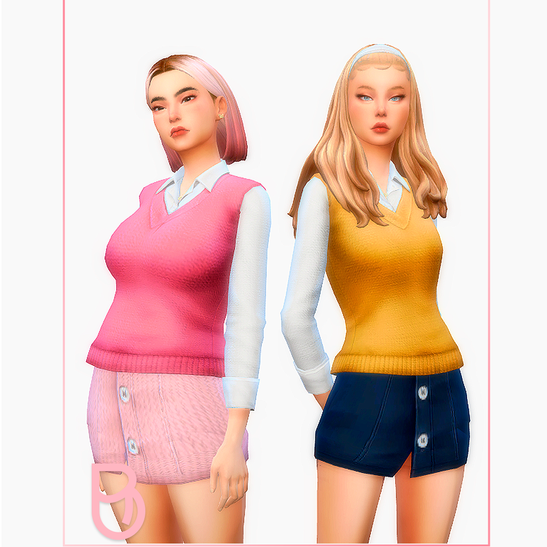 Woman Shirt with Sweater 💎 - Cher Version 1 - The Sims 4 Create a Sim ...