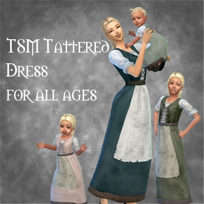TSM Tattered Dress for All Ages - Files - The Sims 4 Create a Sim ...