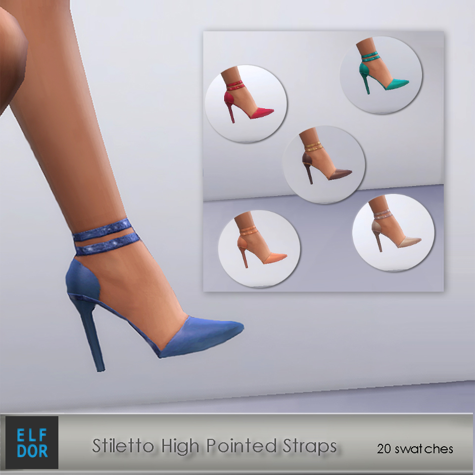 Stiletto High Pointed Straps Shoes - The Sims 4 Create a Sim - CurseForge