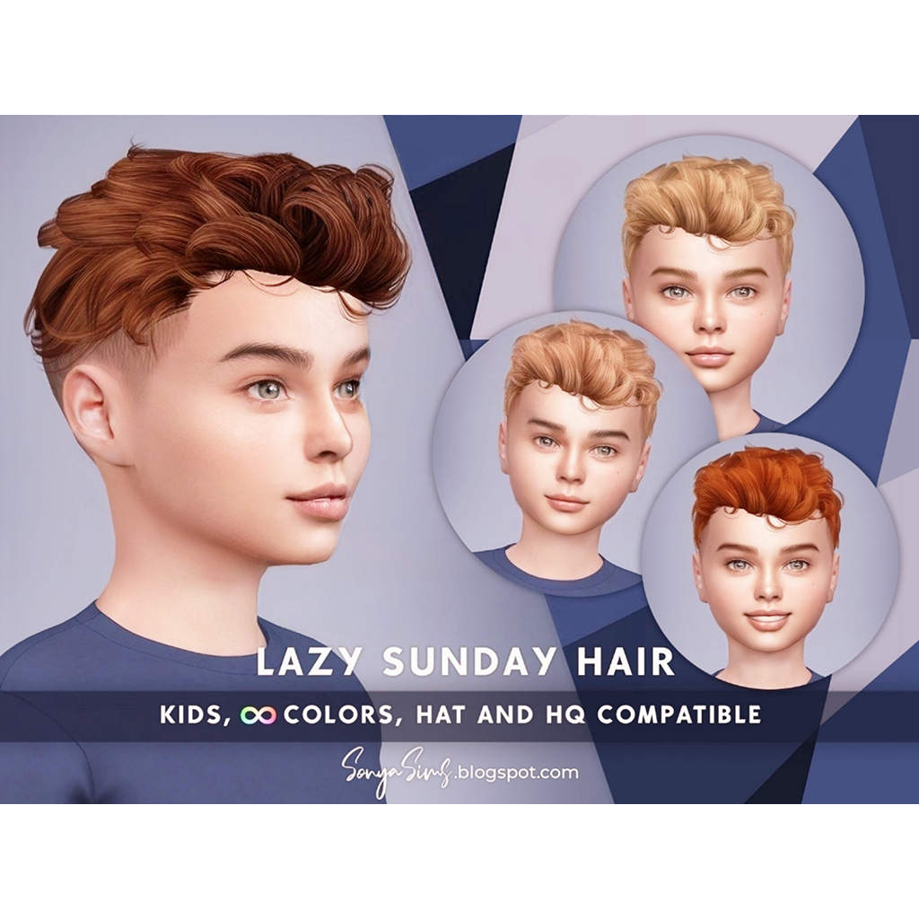 SONYASIMS - LAZY SUNDAY HAIR KIDS - The Sims 4 Create a Sim - CurseForge