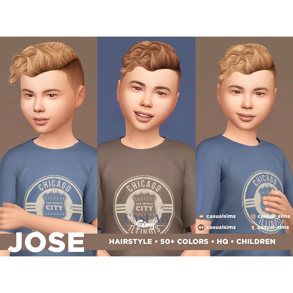 Casual Sims - Jose Hairstyle Children - Files - The Sims 4 Create a Sim ...