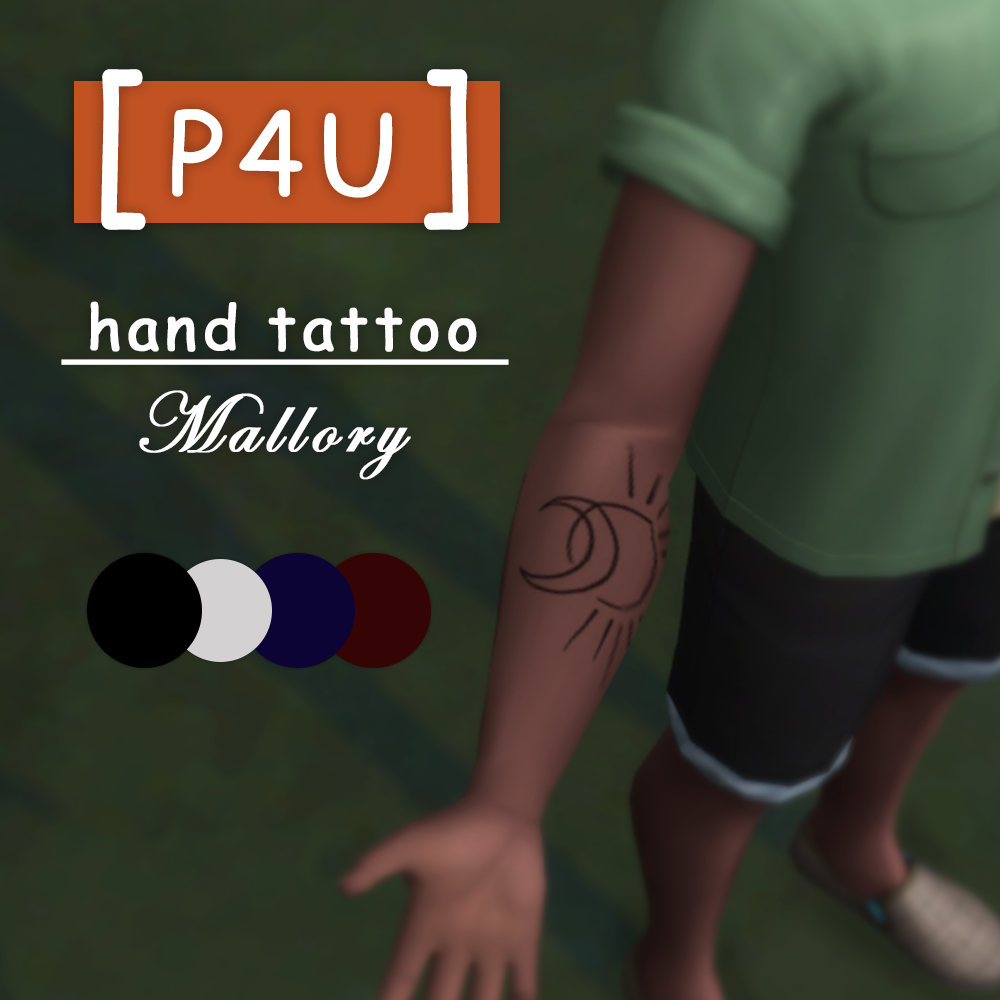 [P4U] Tattoo hand - Mallory (men) Download - Create a Sim - The Sims 4
