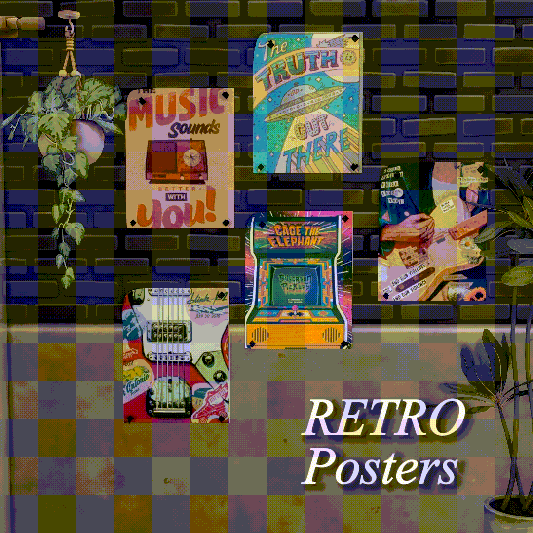 Retro posters 01 - The Sims 4 Build / Buy - CurseForge