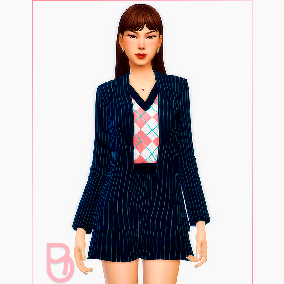 Woman Blazer And Skirt Leeseo Version 1 The Sims 4 Create A Sim Curseforge