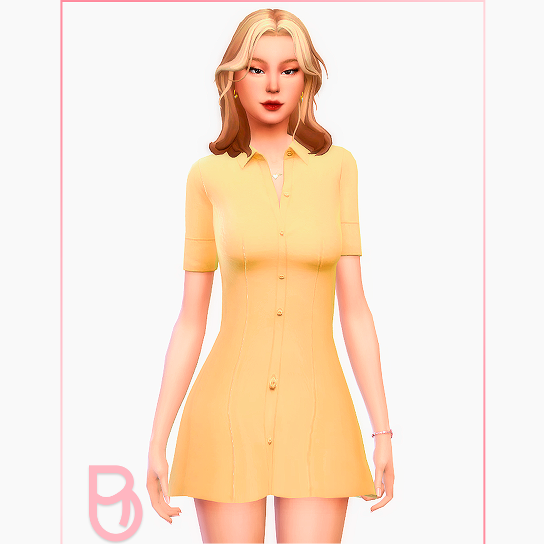 Woman Collared Dress - Liz version 2 - The Sims 4 Create a Sim - CurseForge