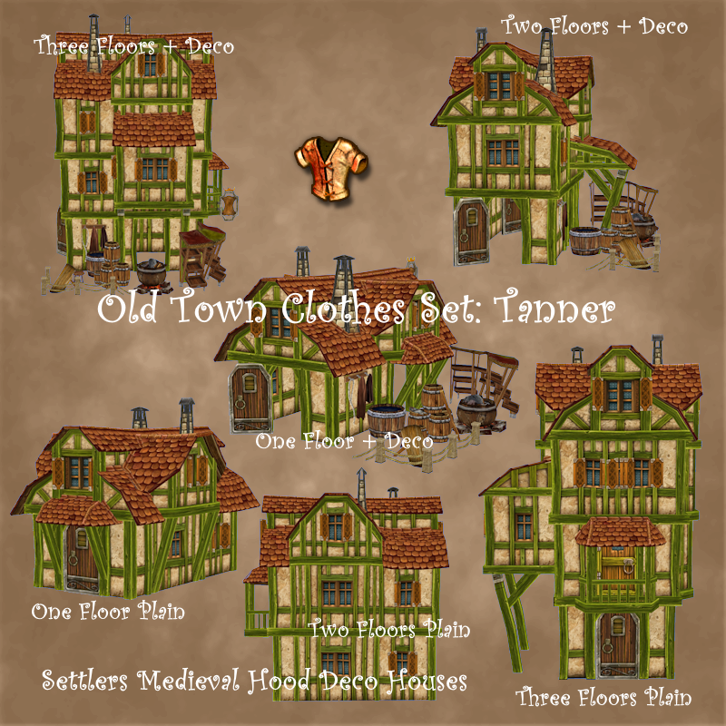 Medieval Old Town Hood Deco Houses - Tanner Set - The Sims 4 Worlds ...