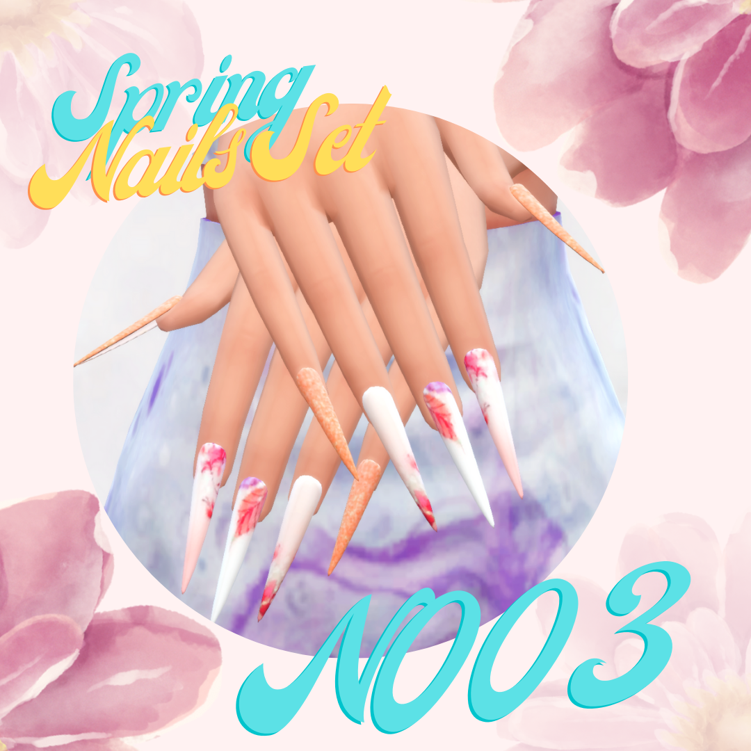 Spring Nails Set N003 Download - Create a Sim - The Sims 4