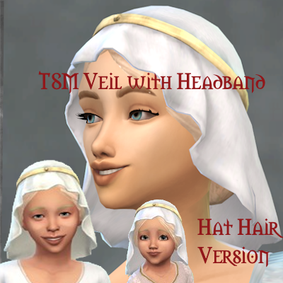 TSM Veil with Headband - Hat-Hair version - The Sims 4 Create a Sim ...