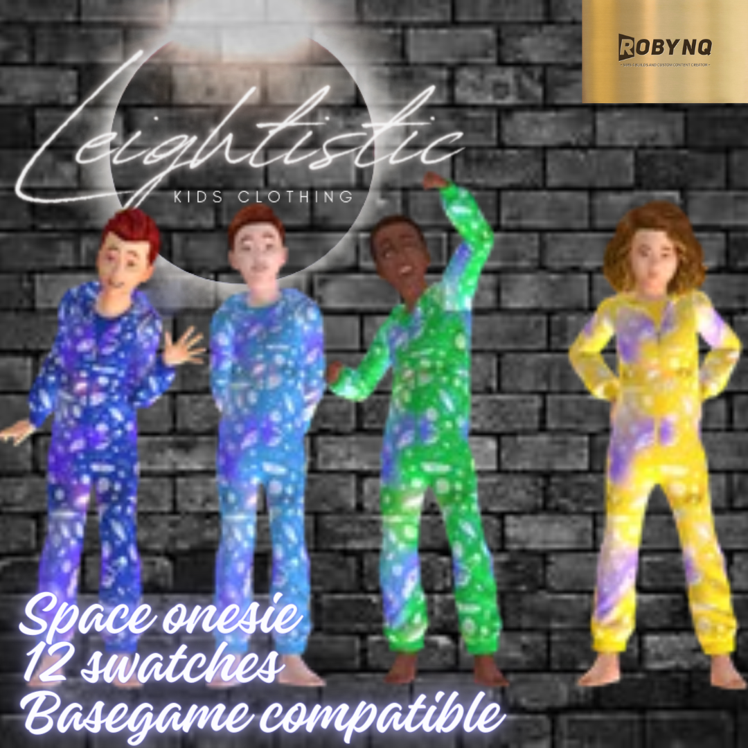 Leightistic kids clothing LK003 - Space onesie - Basegame compatible - The Sims 4 Create a Sim ...